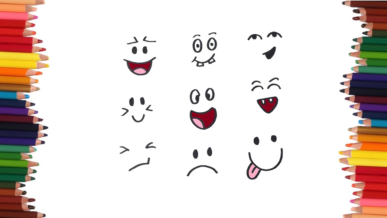como dibujar caritas | Dibujos faciles - YouTube
