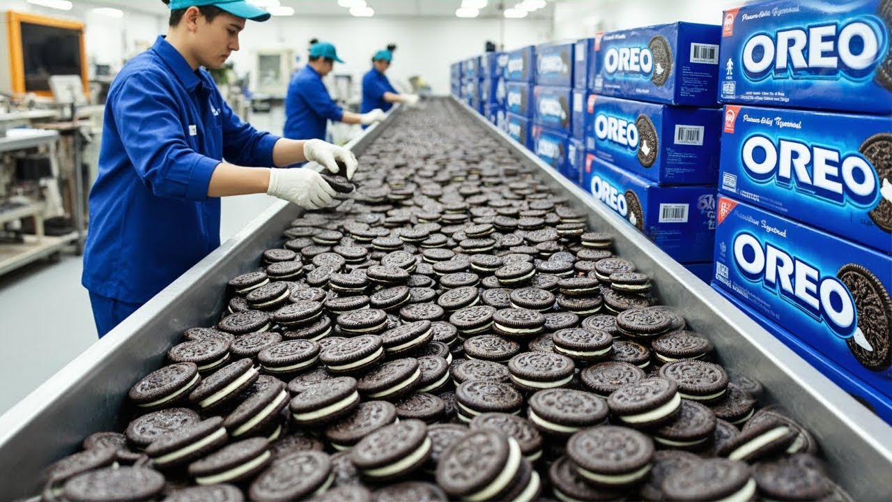 How Oreo Cookies Are Made in Factory | Full Production Process - YouTube