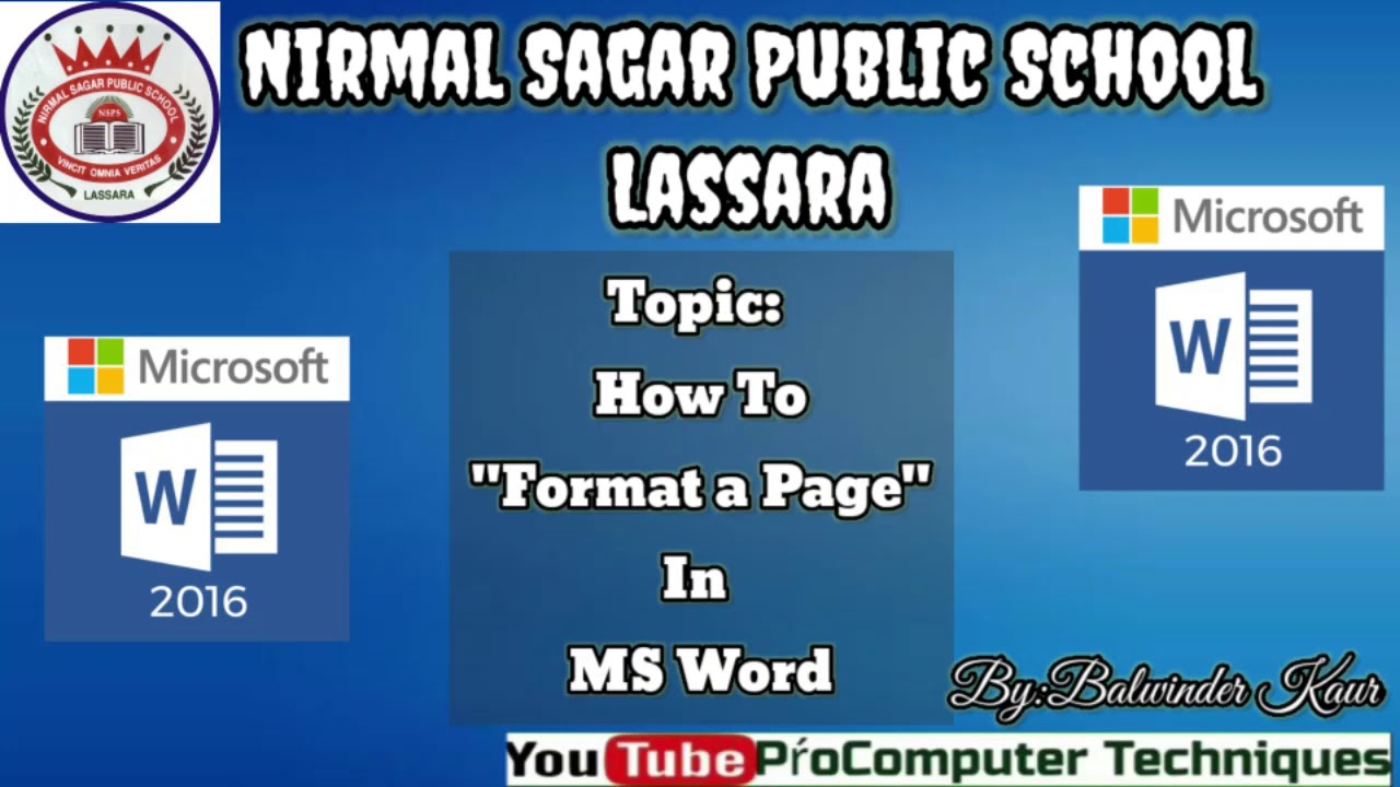 Format A Page In MSWord2016 YouTube format-a-page-in-msword2016-youtube