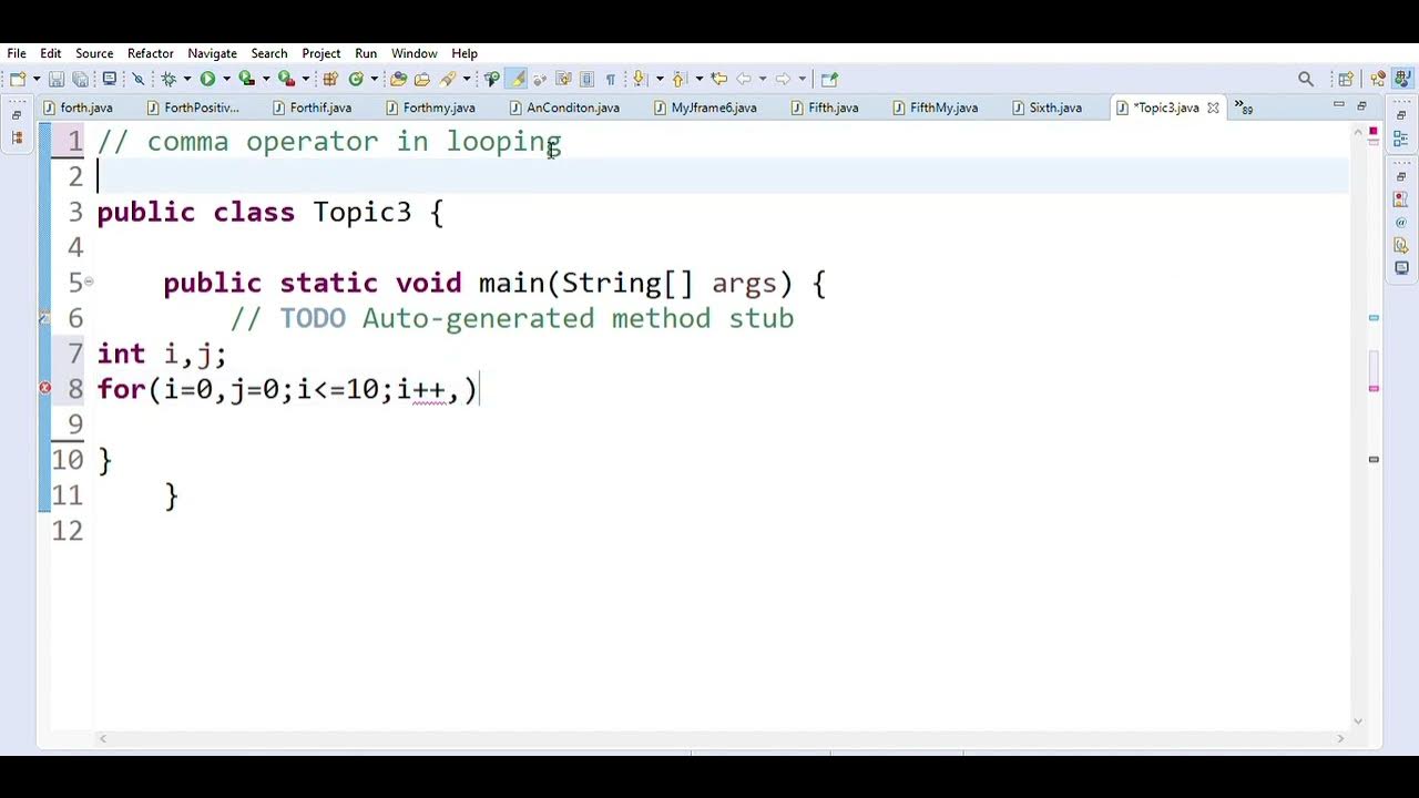 Class 13 Comma Operator In Looping In Java Youtube