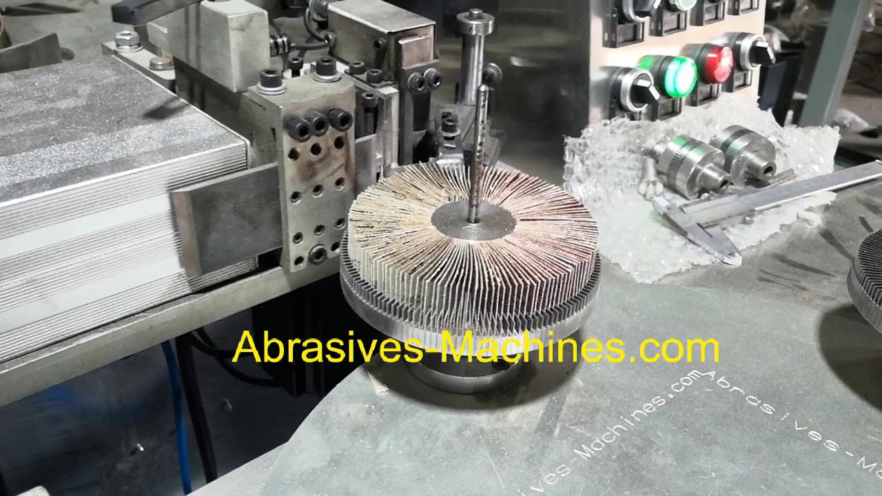 Abrasive Mounted Flap Wheel Making Machine - YouTube