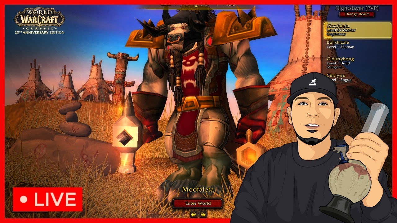 WOW Classic Anniversary Warrior PVP Server Nightslayer Live Stream lvl ...