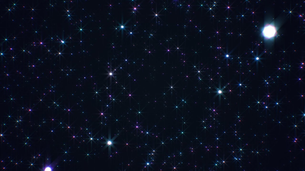 Stars Glimmering Light Move Forward Slowly In Deep Outer Space Flight ...