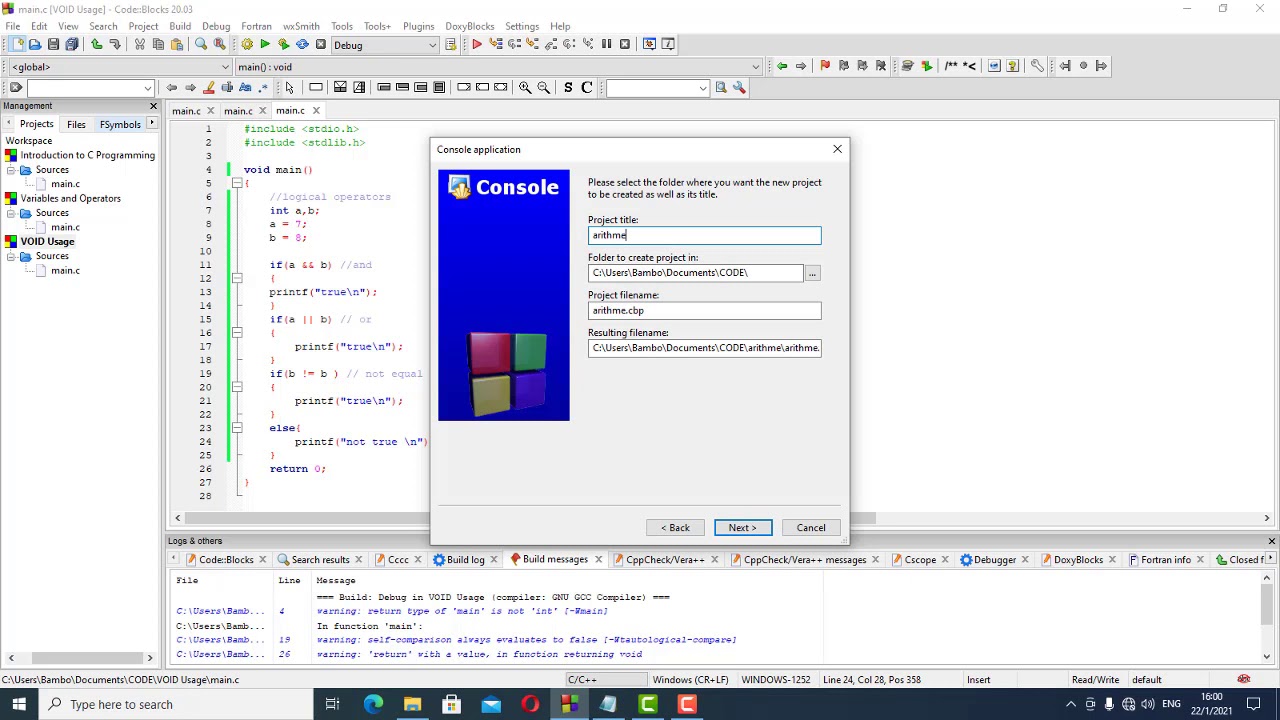 Learn C Programming With Codeblocks Pt3 Youtube