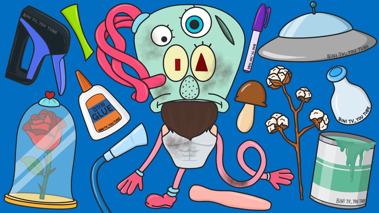 스폰지밥 징징이 인형 변신시키기 스톱모션 Spongebob Squidward Doll Transformation ...
