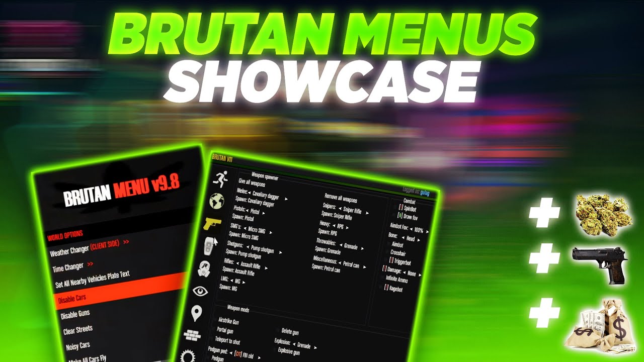 FiveM Cheat | Brutan Menus | Spawn Money | Troll Options - YouTube