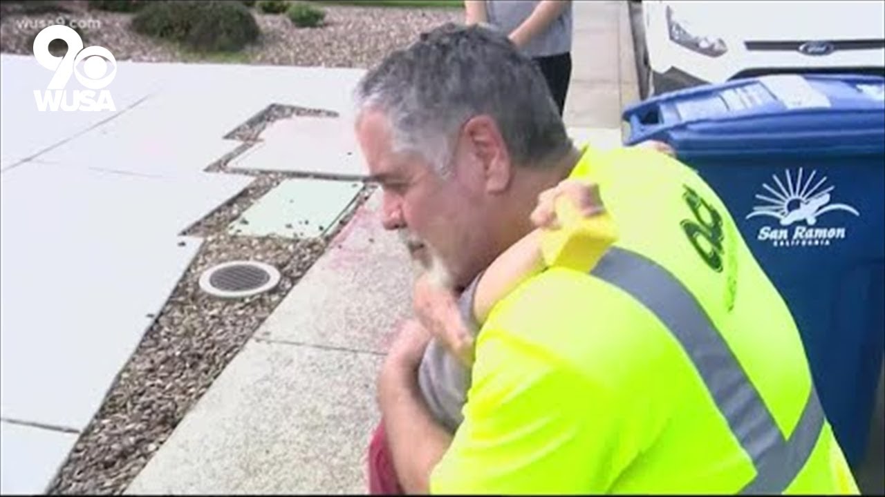 California boy makes friends with garbage man - YouTube