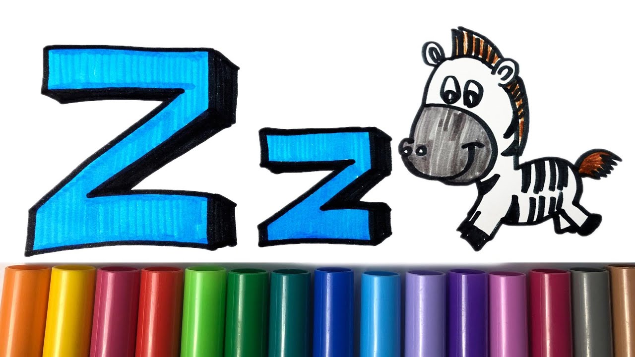 Learning letter Z phonics in 1 minute drawing Crayola Color Markers ...