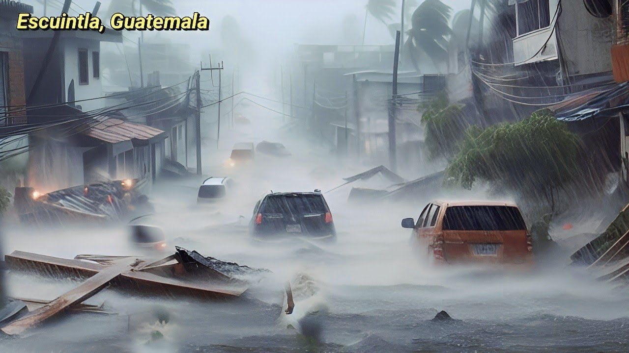 Heavy rain in Escuintla, Heavy flooding and storms washed away cars in ...