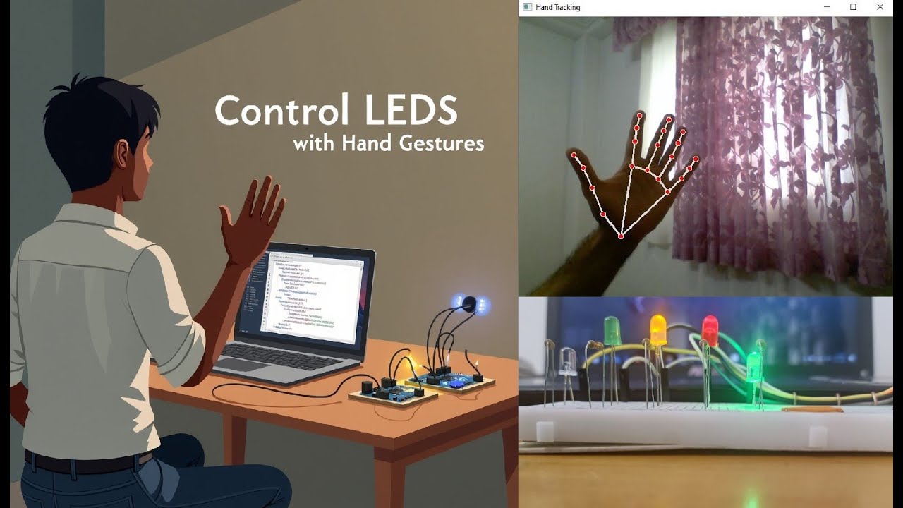 Control Leds With Hand Gestures Mediapipe Opencv And Arduino Nano Tutorial Youtube