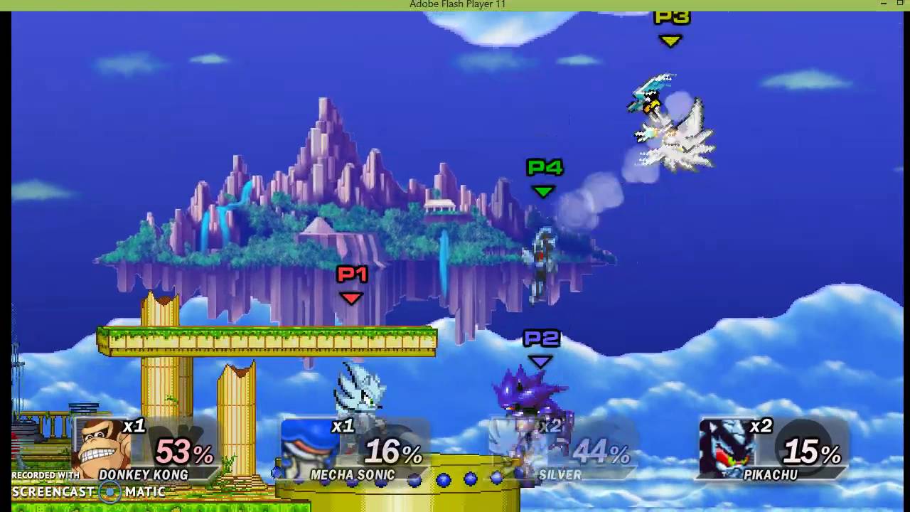 SSF2 Nazo vs Mecha Sonic vs Silver vs Mephiles - YouTube