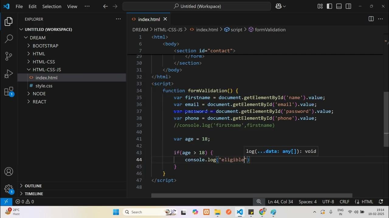 JavaScript form validation - Part 1 - YouTube