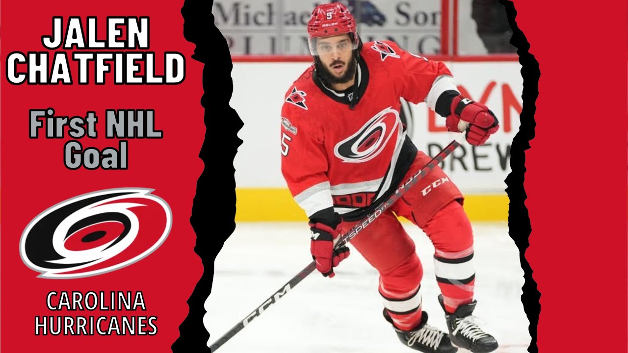 Jalen Chatfield #5 (Carolina Hurricanes) first NHL goal Dec 22, 2022 ...