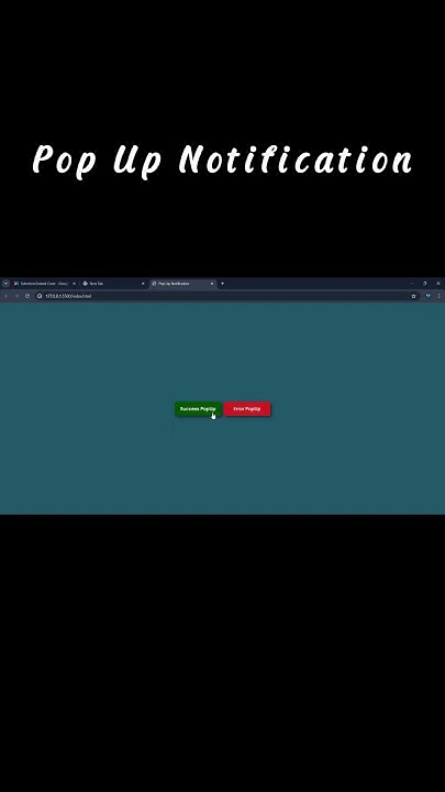 Stunning Pop-Up Notification with HTML, CSS, and JavaScript | Code Glitchers #shortsviral # ...