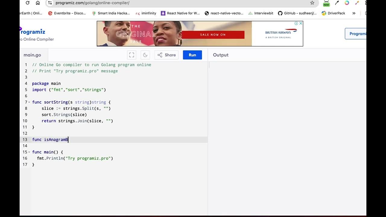 Day2: isAnagram problem solved using typescript and golang - YouTube