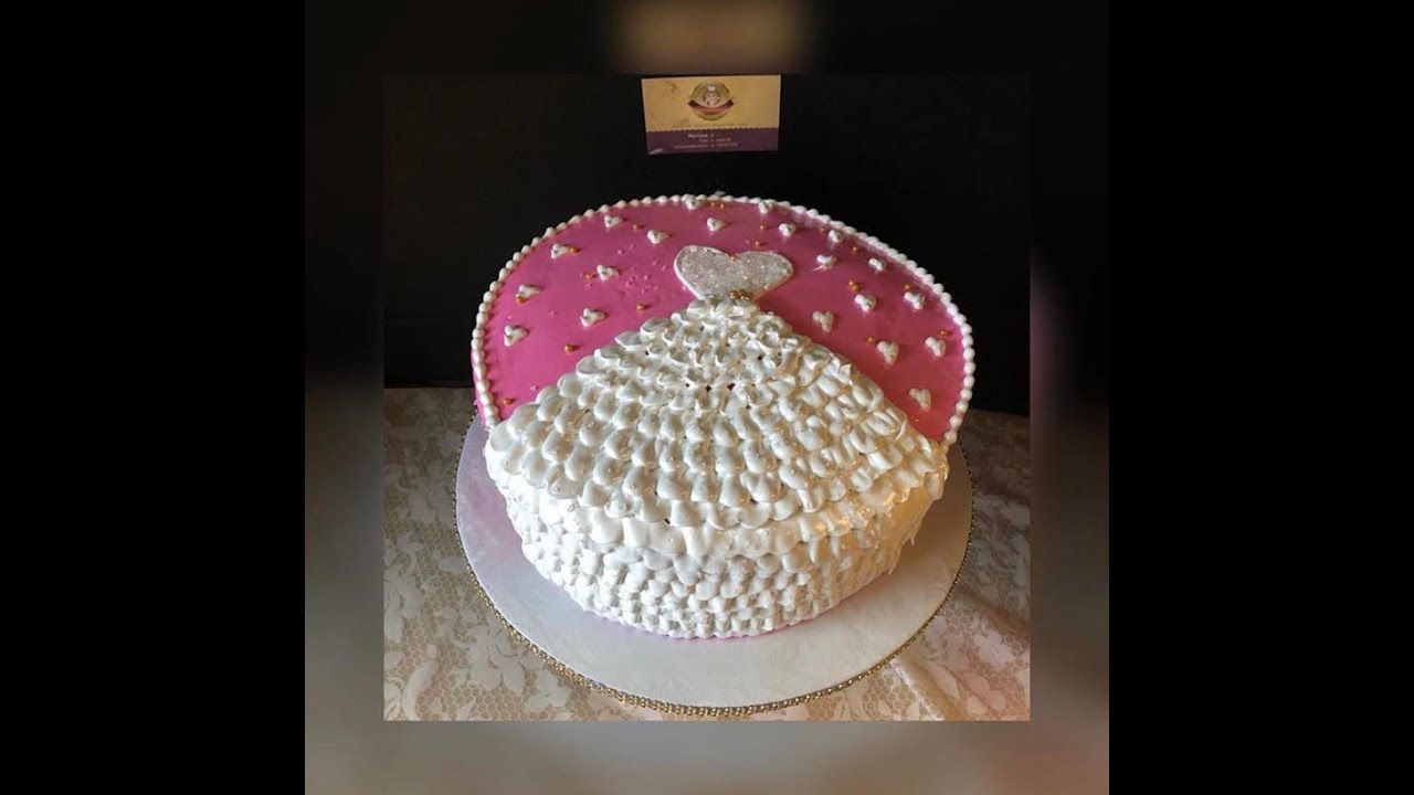 Como decorar un bizcocho simple de despedida de soltera /Simple bridal ...