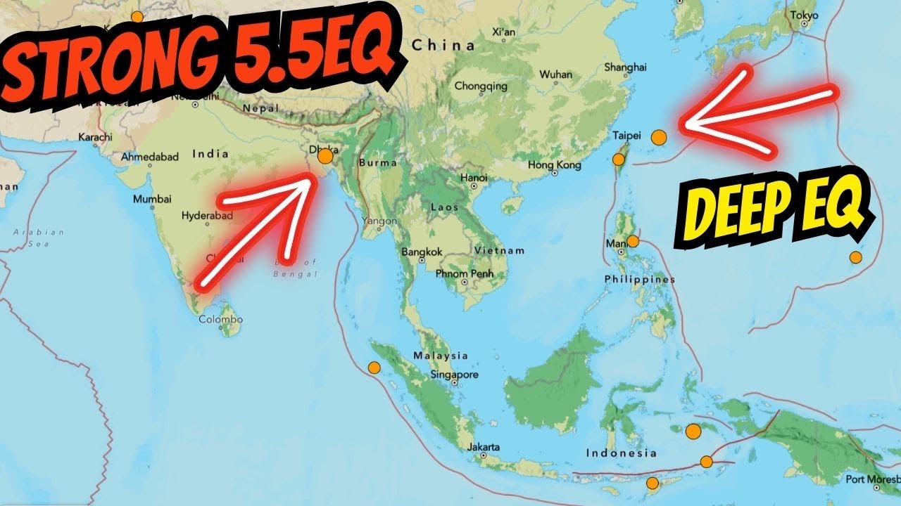 5.5 Earthquake hits near Capital City of Bangladesh. Super deep EQ ...
