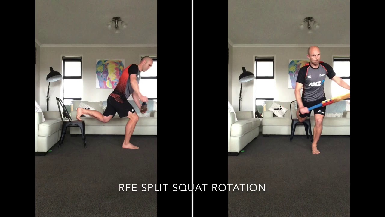 RFE Split Squat Iso Rotation - YouTube