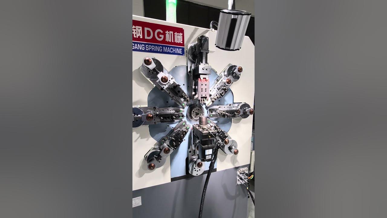12-axis camless spring machine - YouTube