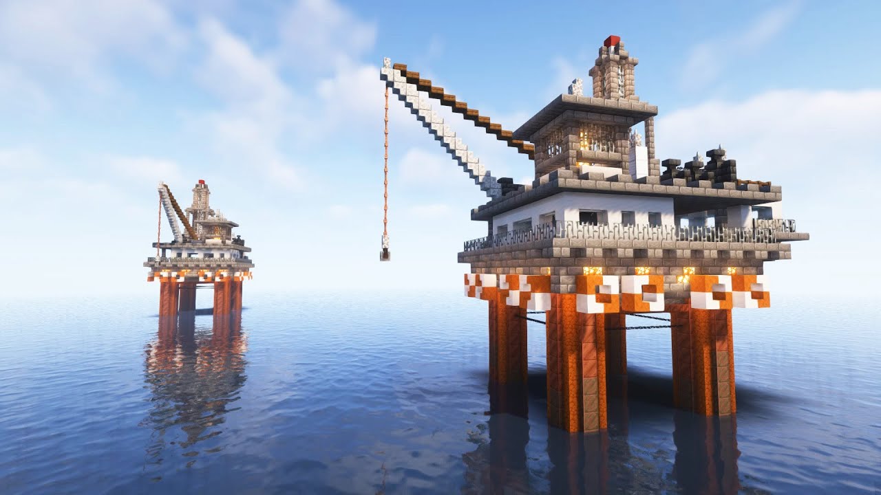Oil platform in minecraft - YouTube