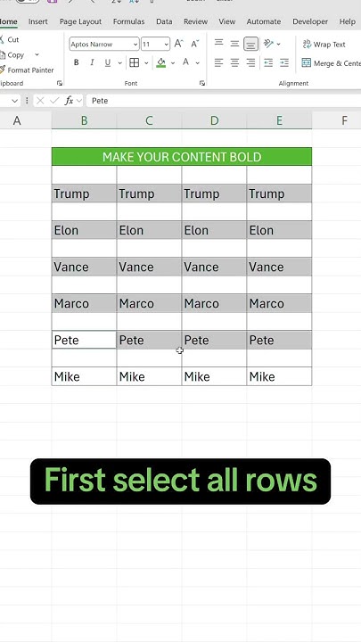 Make them bold #excelprotips #excel #excelfunction #microsoft #excelshortcuts - YouTube