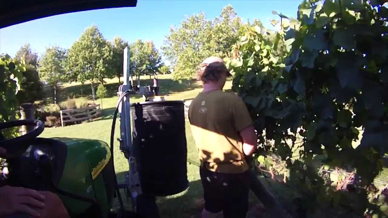 West Brook Winery Vineyard side netting application - YouTube