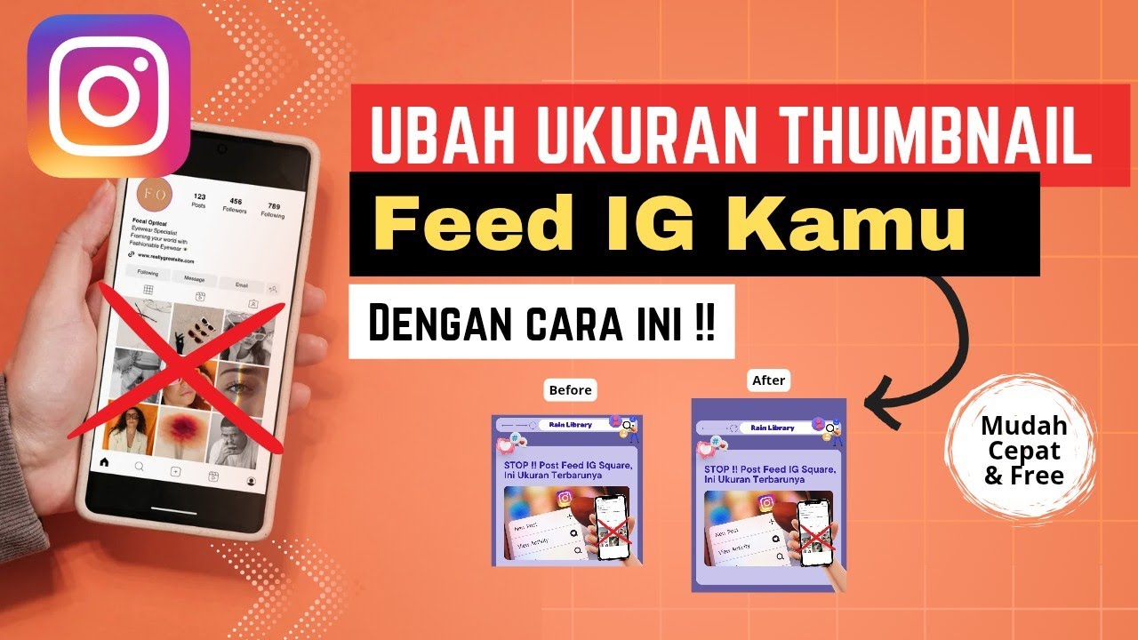 CARA UBAH THUMBNAIL FEED INSTAGRAM 1:1 KE UKURAN 4:5 | Tutorial Update ...