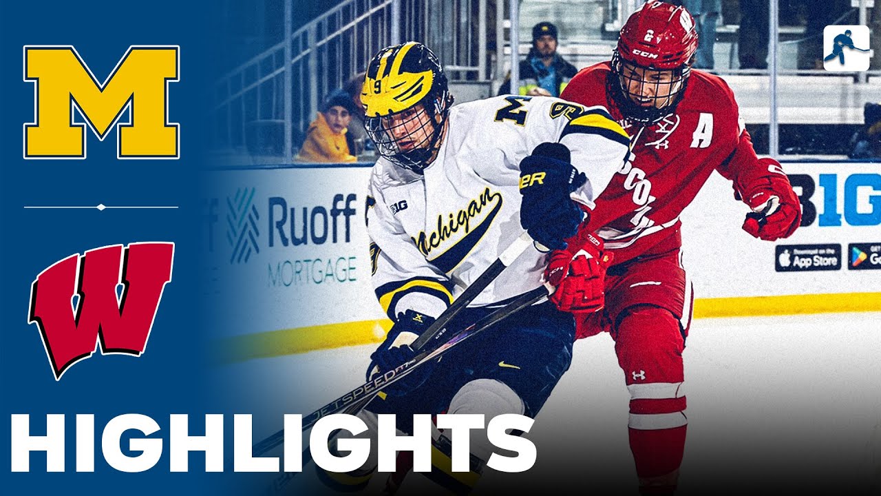Michigan vs Wisconsin | NCAA College Hockey | Highlights - December 13 ...