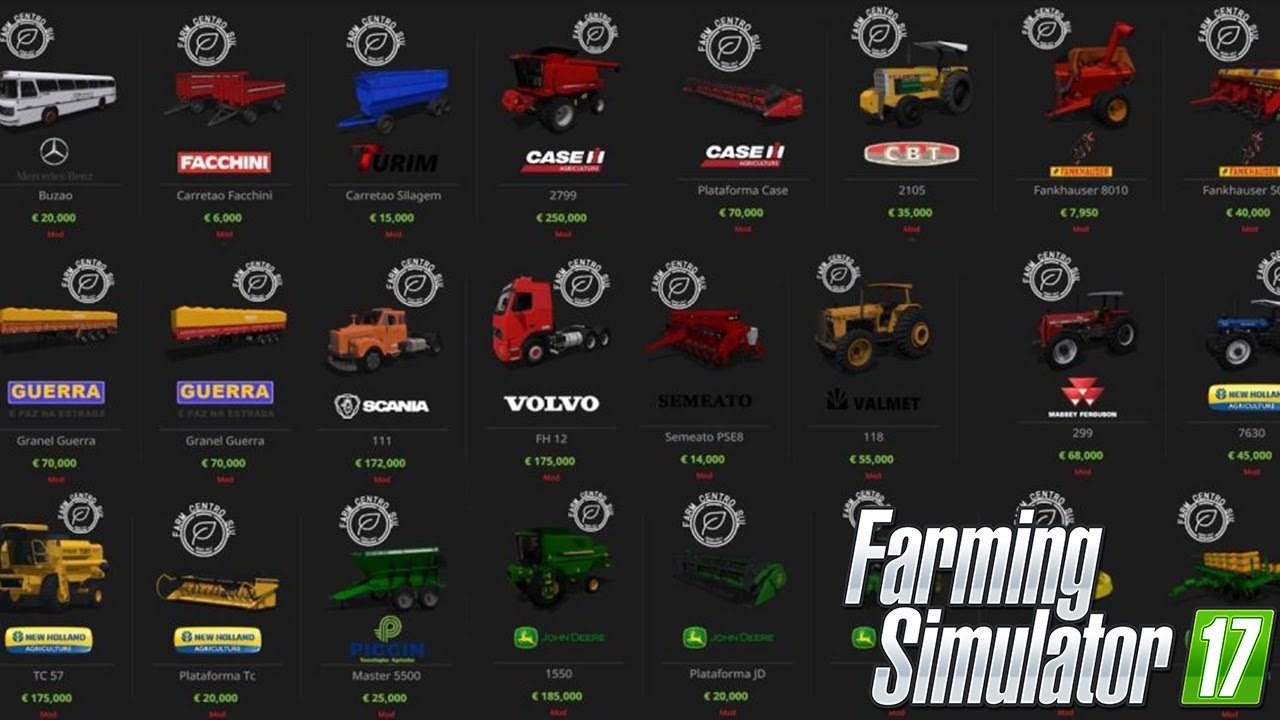 MELHOR PACK DE MODS BRASILEIROS MUITO SHOW | FARMING SIMULATOR 17 [PT ...