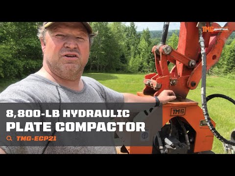 TMG Industrial 8,800-lb Hydraulic Plate Compactor - TMG-ECP21 - YouTube
