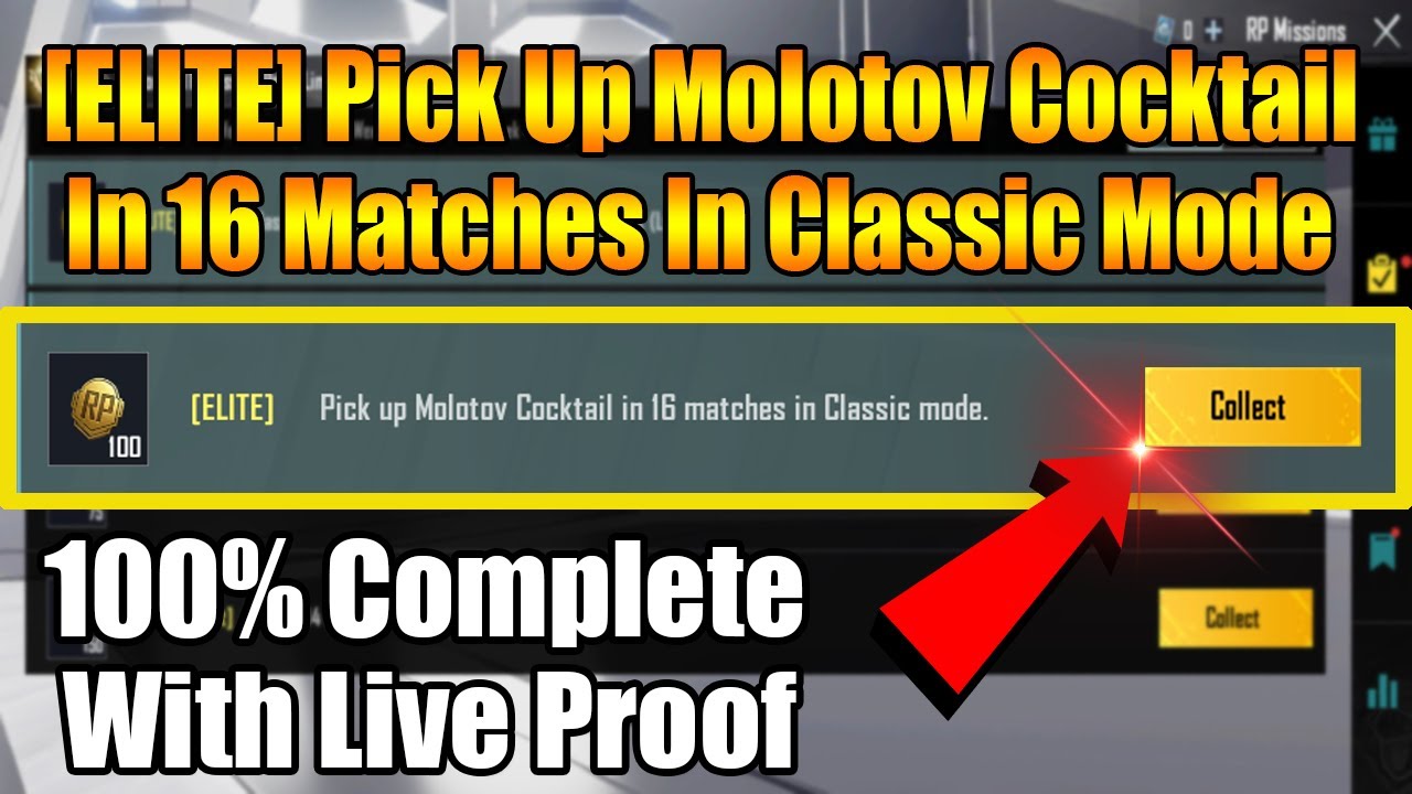 [ELITE] Pick Up Molotov Cocktail In 16 Matches In Classic Mode - YouTube