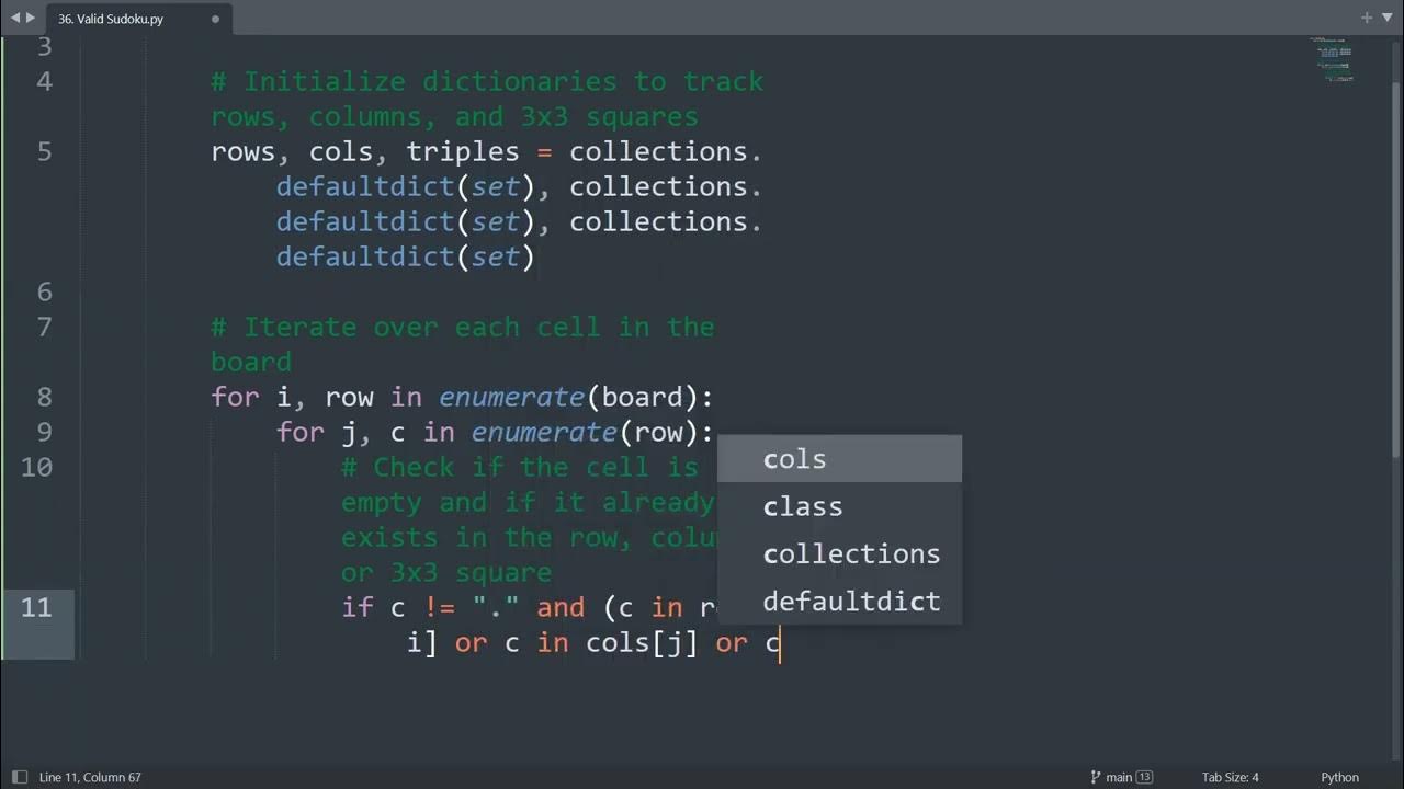 Leetcode 36 Valid Sudoku In Python Python Leetcode Python Coding 0785