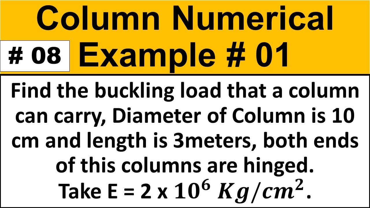 Numerical Example of Buckling Load Calculation of Column by using Euler ...