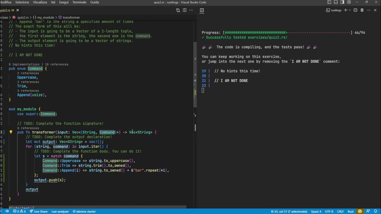 rustlings - quiz 2 - YouTube