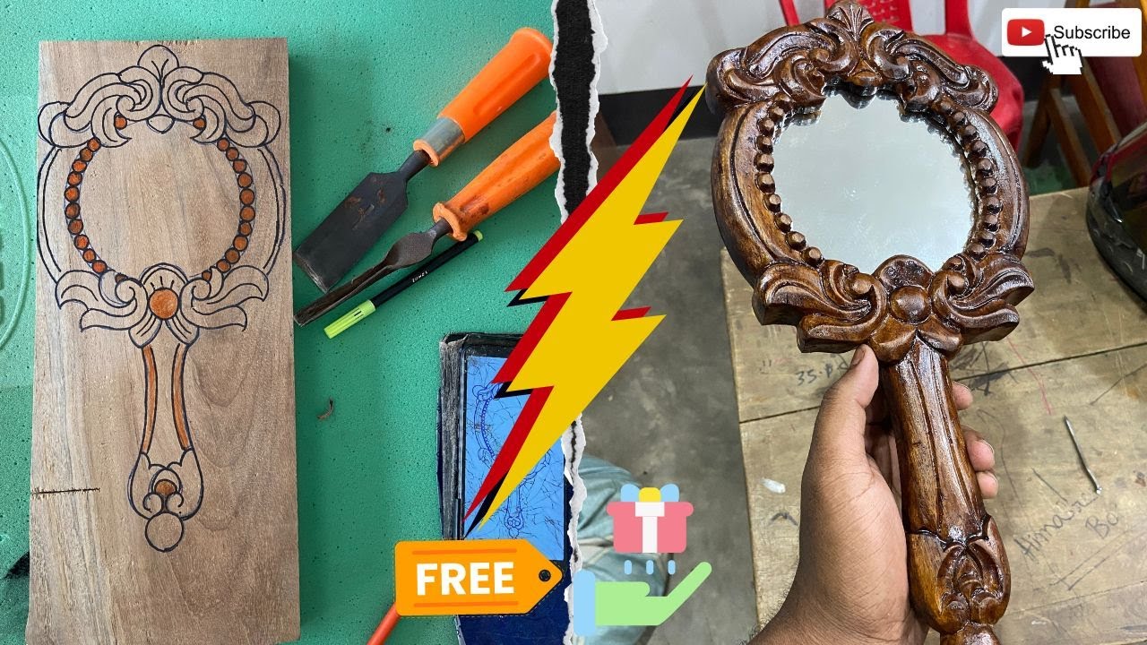 Making an Antique Wooden Hand Mirror | From Raw Wood to a Beautiful ...