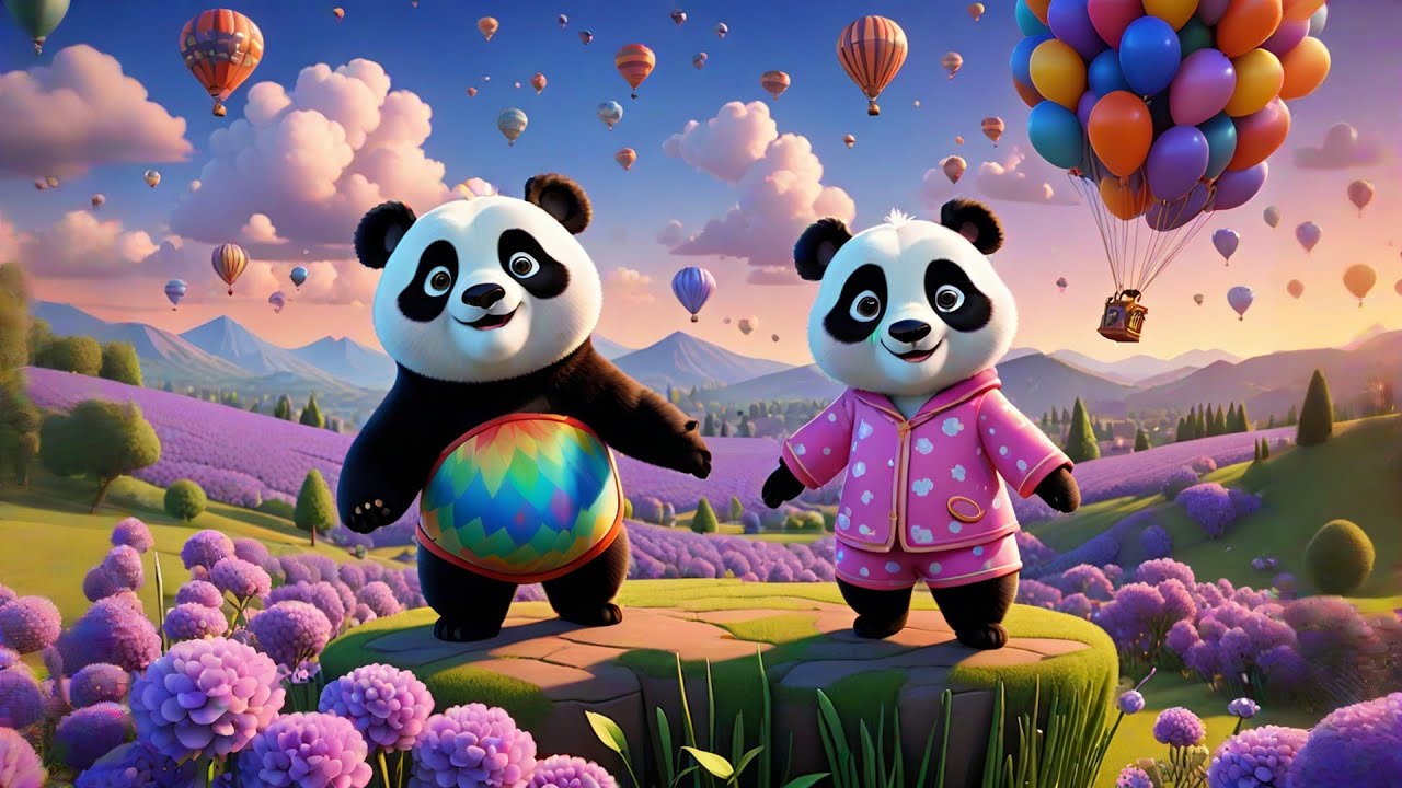 Three Puffy Pandas in Pajamas | Cute Counting Song for Kids | Nursery ...