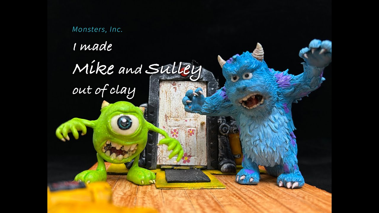 I made Mike and Sully out of clay - YouTube