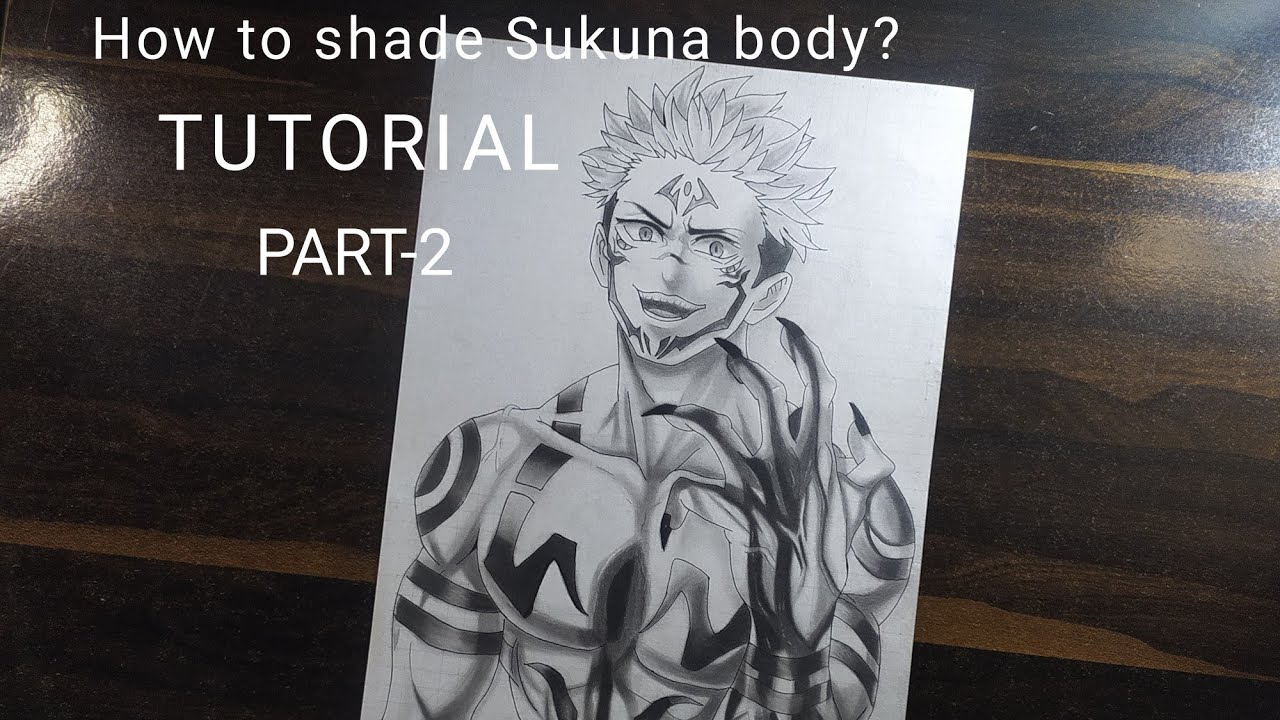 Sketch On Sukuna Body | Left arm shading Tutorial(Body shading Part -2 ...