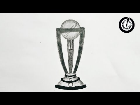 Cricket World Cup 2023 [ India ] Trophy Drawing Tutorial For Beginners ...
