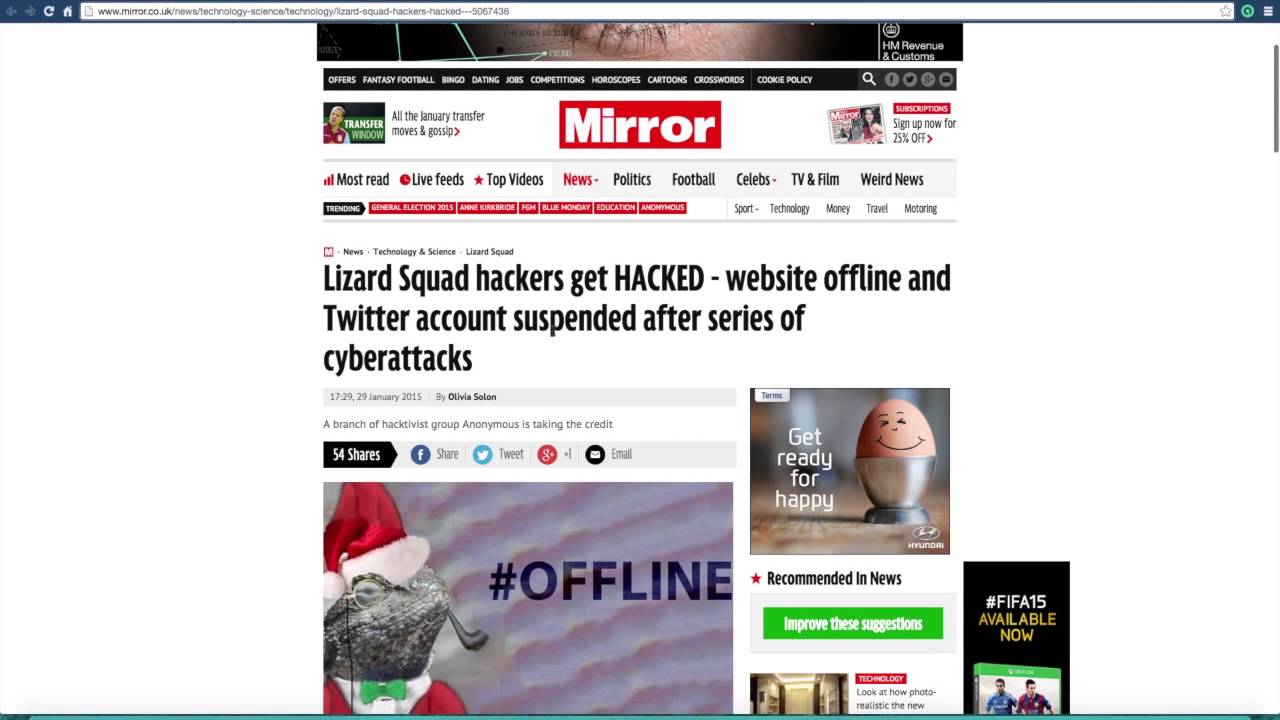 Anonymous Hack Lizard Squad! (January 2015) | Anonymous vs Lizard Squad ...