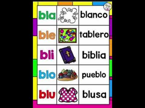 silabas trabadas, bla, ble, bli, blo y blu, aprender a leer facil ...