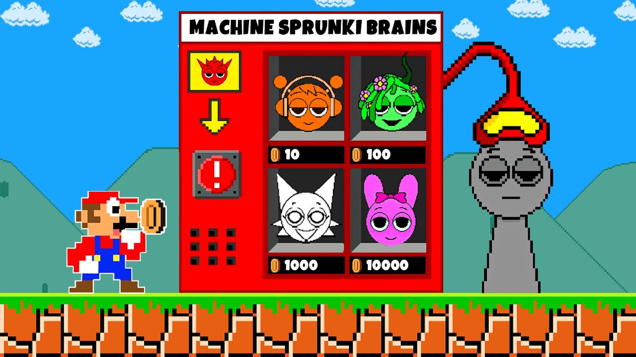 Super Mario Bros. But Mario Can Buy ALL Item Sprunki from the Vending ...