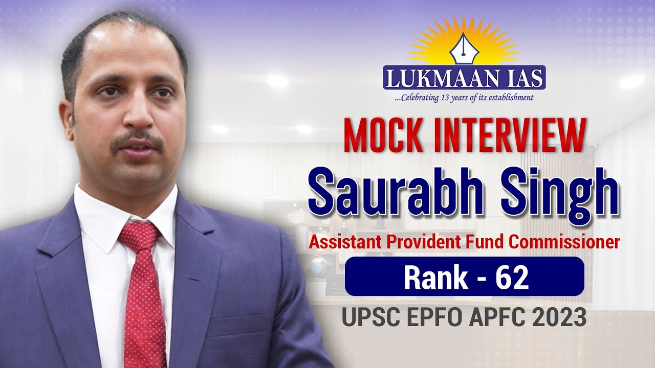 Mock Interview | Saurabh Singh | Rank 62 | UPSC EPFO APFC Examination 2023-24 - YouTube