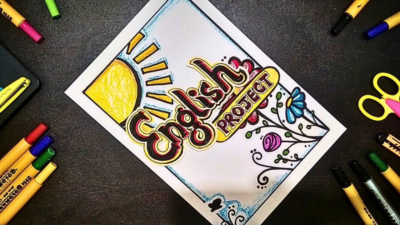 English Project File Front Page Design | Cover Page Design | English ...