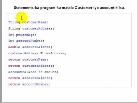 Introduction to Java Classes, Fields, Constructors and methods in Somali (part 1) - YouTube