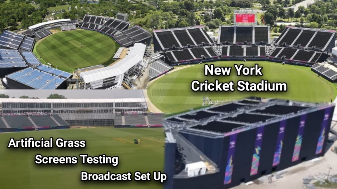 New York Cricket Stadium Screens Test & Broadcast Set Up | Modular ...
