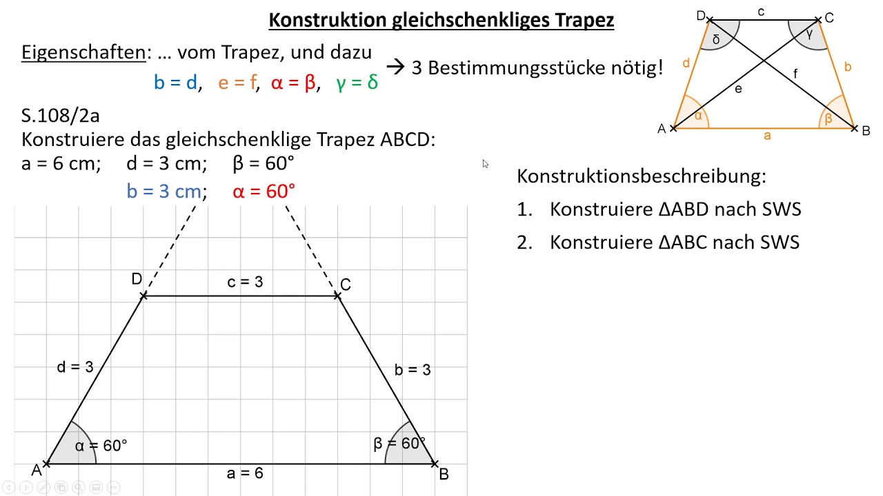 Seiten In Einem Gleichschenkligen Trapez Berechnen – HYSK