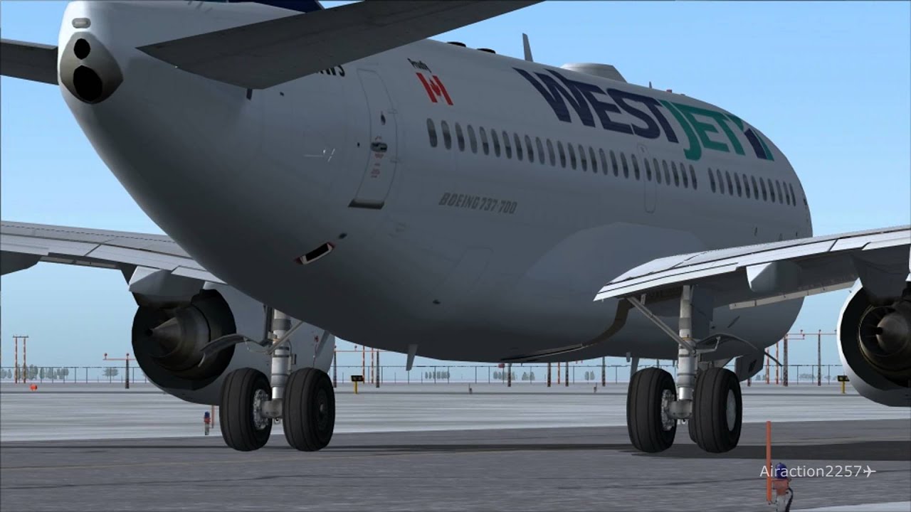 Westjet B737 - 700 Taxi & Departure Regina (CYQR) FS9 - YouTube