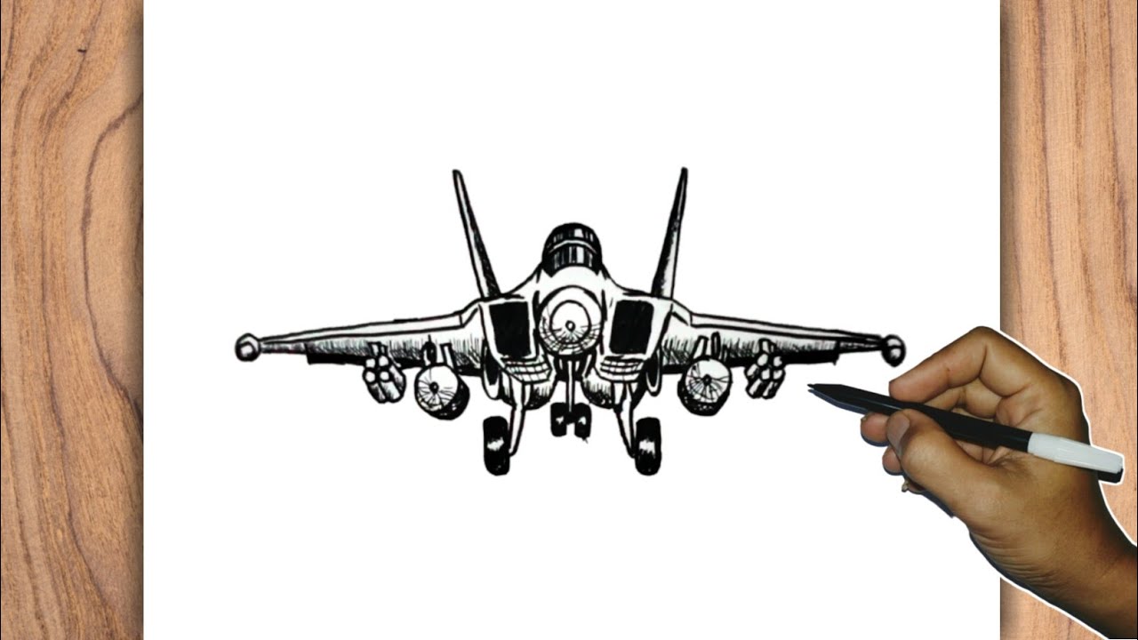 How to Draw a Fighter Plane Easy - YouTube