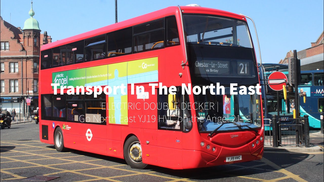 ELECTRIC DOUBLE DECKER | Go North East YJ19 HVC on the Angel 21 - YouTube